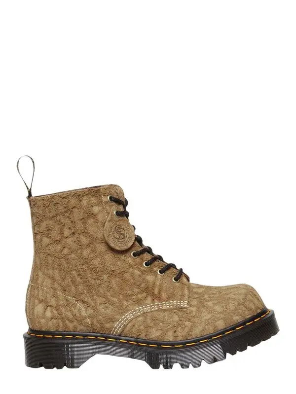 Dr. Martens 1460 Made In England Emboss Suede Lace-up Boots - Tan