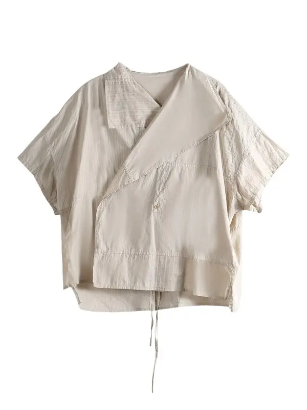 Y’s Half Sleeve Gown Shirt - White