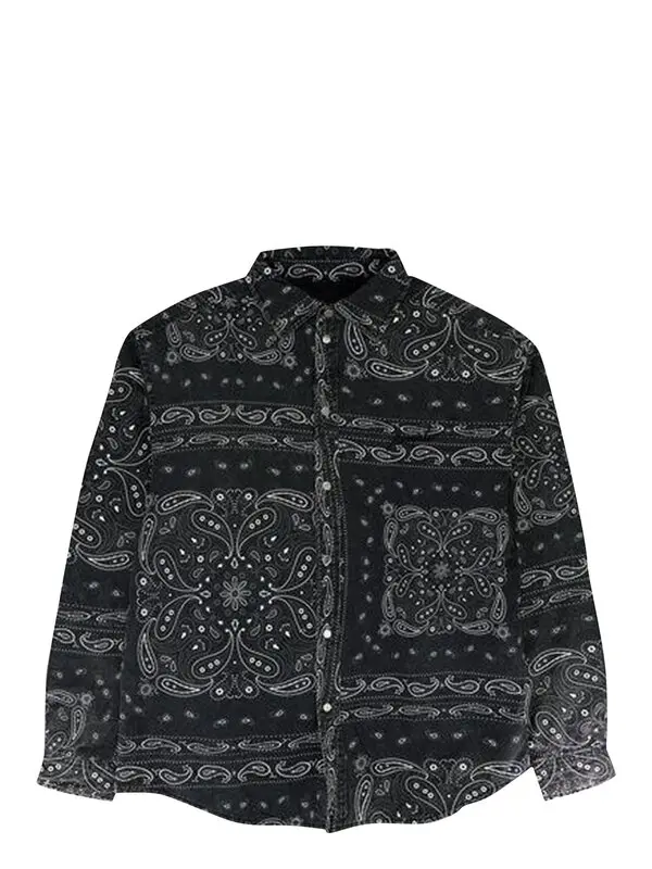PURPLE BRAND Bandana Print Long-sleeve Shirt - Black