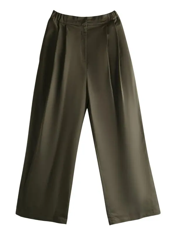 AMOMENTO Two Tuck Balloon Pants - Brown