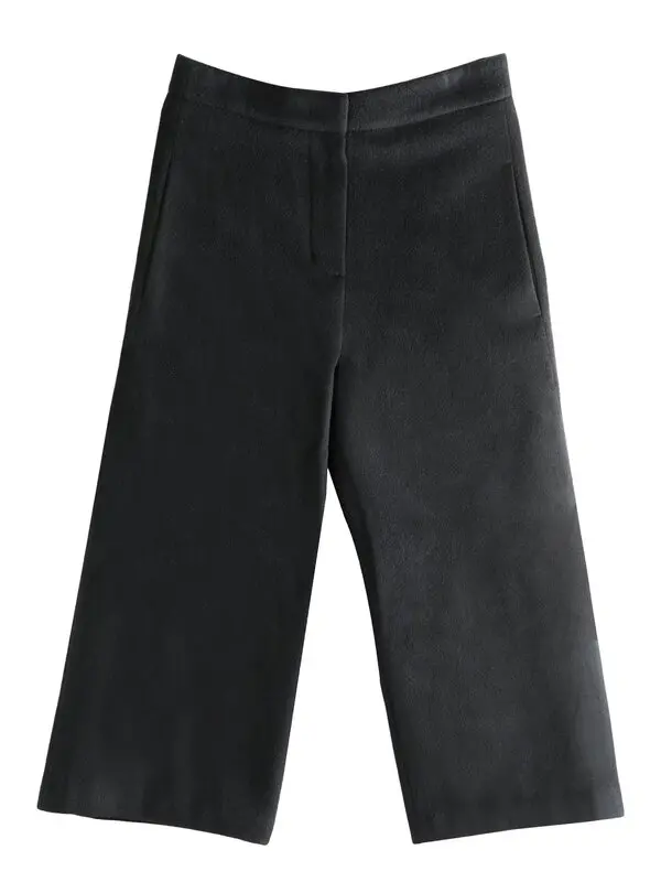 AMOMENTO Curved Culotte Pants - Black