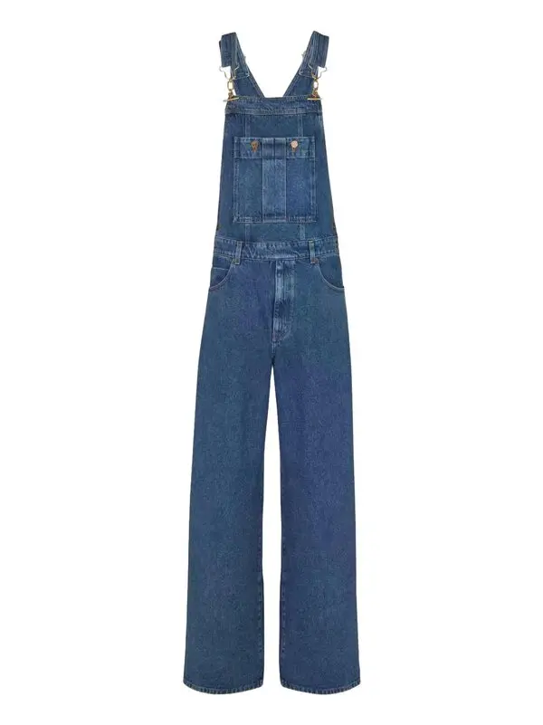Balmain T-bar-fastening Denim Jumpsuit - Blue