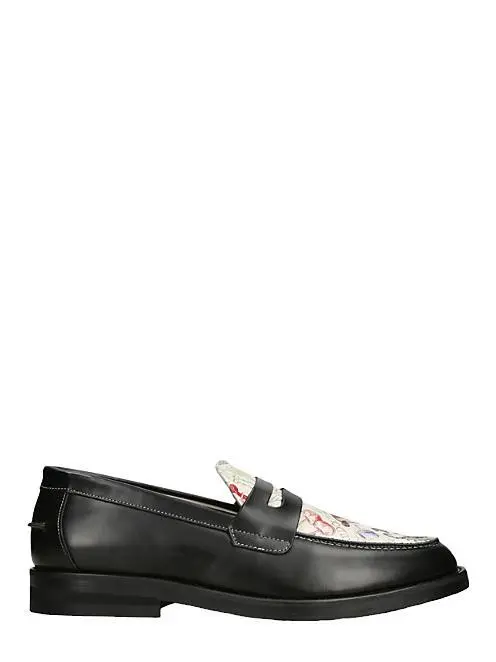 DUKE + DEXTER Wilde Sketch Leather Loafers - Black/comb