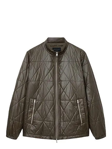 ALLSAINTS Tribex Shine Funnel-neck Quilted Jacket - Forest Green