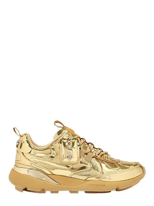 Kurt Geiger Leather And Mesh Trainers - Gold