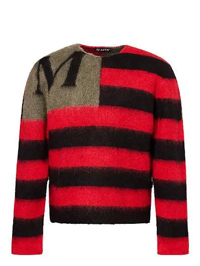 MAINS Striped Crewneck Wool-blend Jumper - Multi