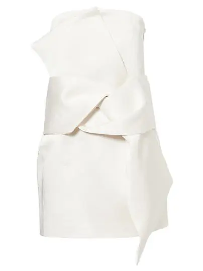 4TH & RECKLESS Woven Mini Dress With Bow - Cream