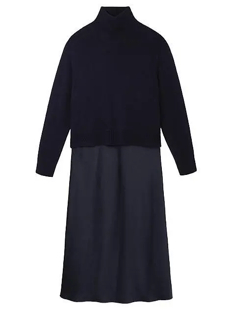 THE WHITE COMPANY Funnel-neck Two-piece Maxi Dress - Midnight