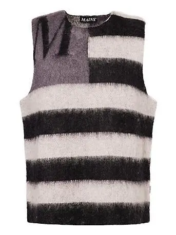 MAINS Striped Wool-blend Vest - Multi
