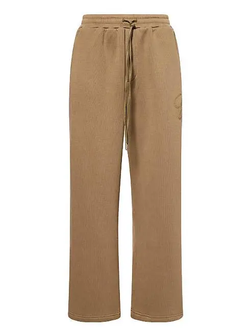 THE COUTURE CLUB Script Wide-leg Knitted Jogging Bottoms - Khaki