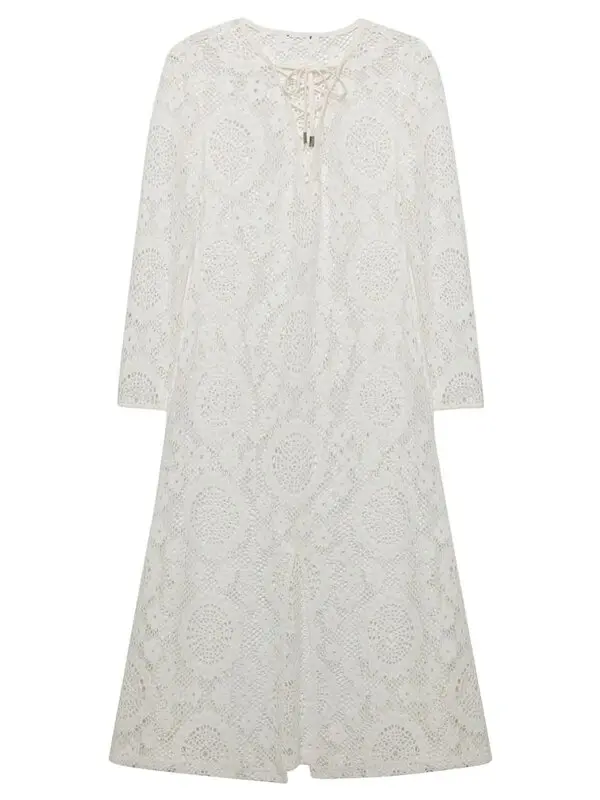 Simkhai Hawthorne Long-sleeve Lace Dress - White