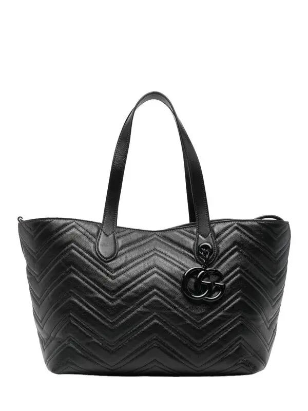 Gucci Gg Marmont Leather Tote - Black