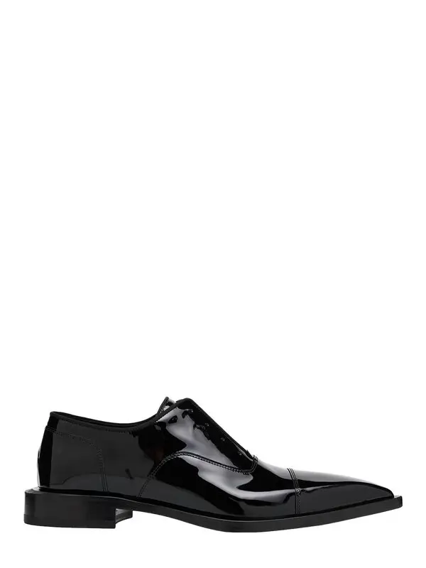 LANVIN Point-toe Leather Oxfords - Black