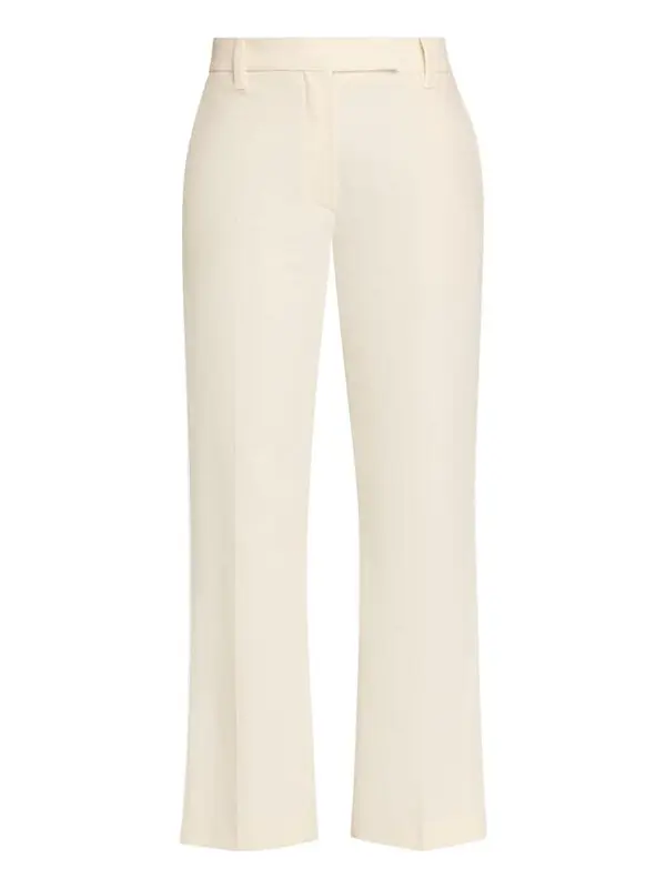 Brunello Cucinelli Stretch Cotton Gabardine Kickflare Ankle Trousers - Moonlight