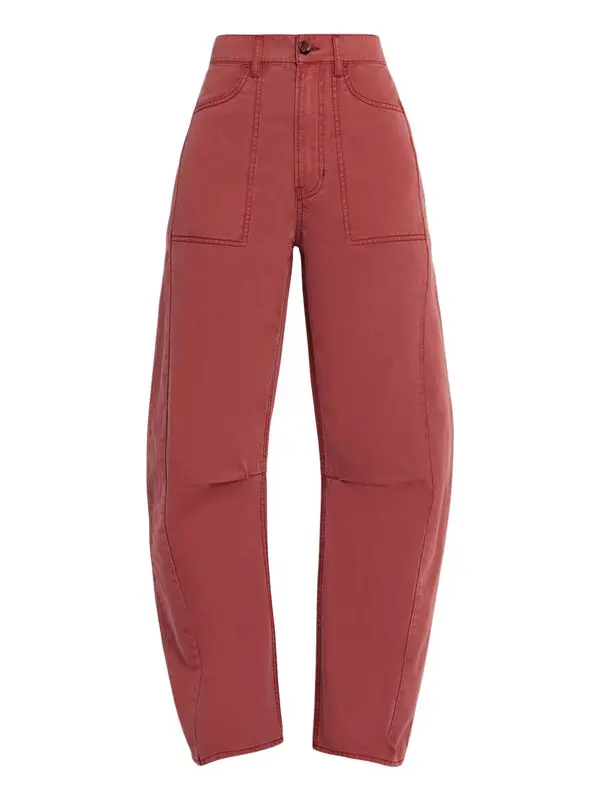 Veronica Beard Sloan High-rise Barrel Jeans - Washed Red
