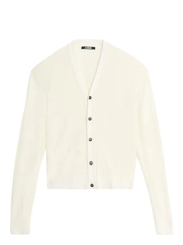 Jacquemus Back-embroidery Knit Cardigan - White