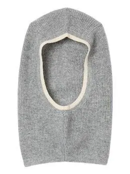 Sandro Ribbed Wool Balaclava - Grey