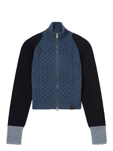 Stella McCartney Hybrid Knit Bomber Jacket - Black