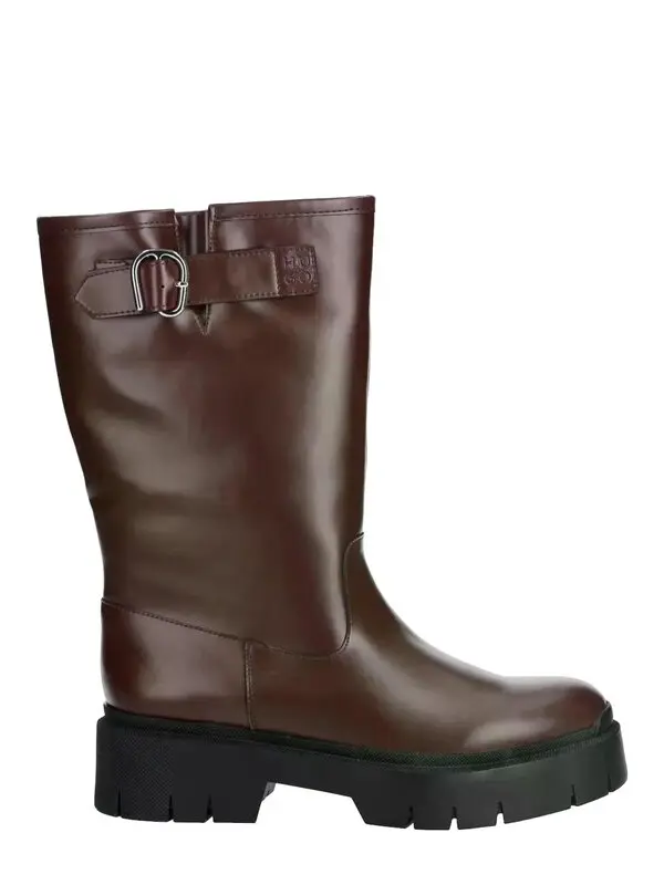Hugo Buckle-detail Biker Boots - Brown