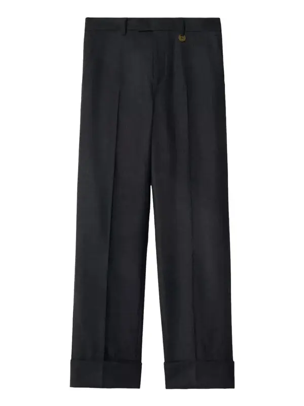 Burberry Turn-up Cuff Trousers - Black