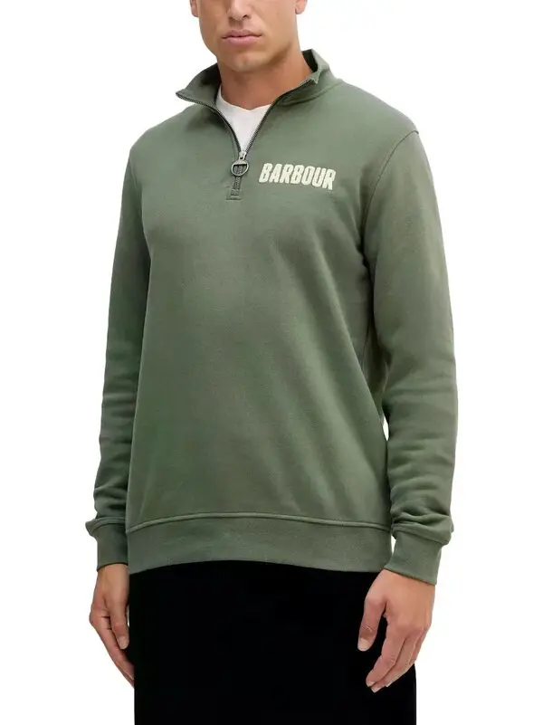 Barbour Logo-print Half-zip Sweatshirt - Green