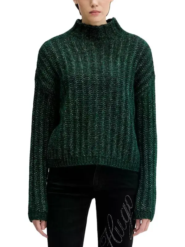 Hugo Ribbed High-neck Sweater - Green