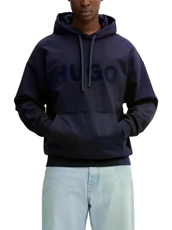 Hugo Logo-print Hoodie - Blue