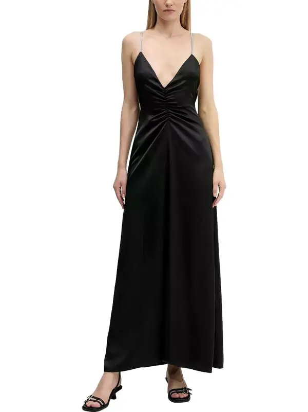 Hugo Rhinestone-straps Maxi Dress - Black