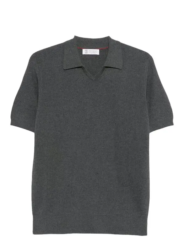 Brunello Cucinelli Collar T-shirt - Grey