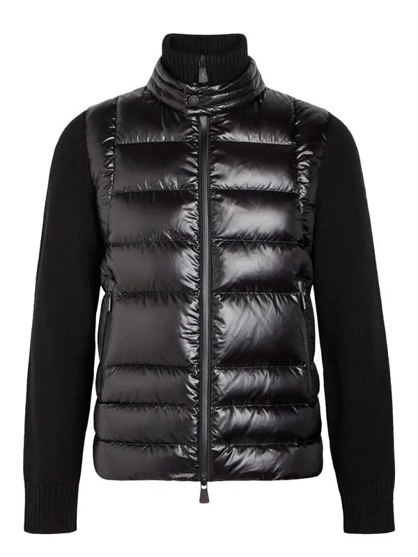 Moncler Wool And Shell Jacket - Black