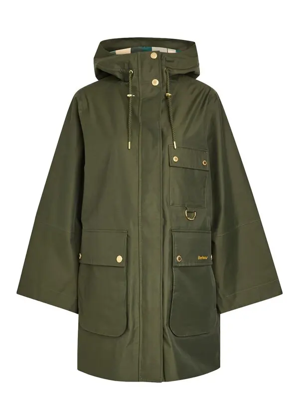 Barbour Arla Waterproof Hooded Cotton-blend Jacket - Olive
