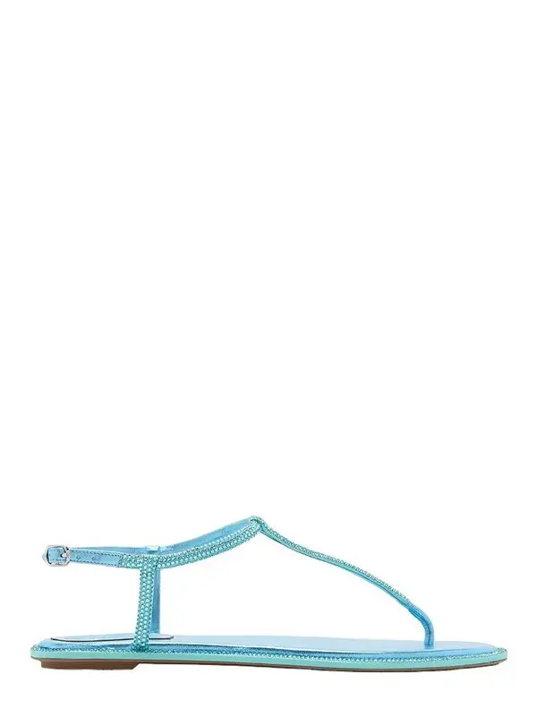 Rene Caovilla Thong Sandals - Aqua Satin