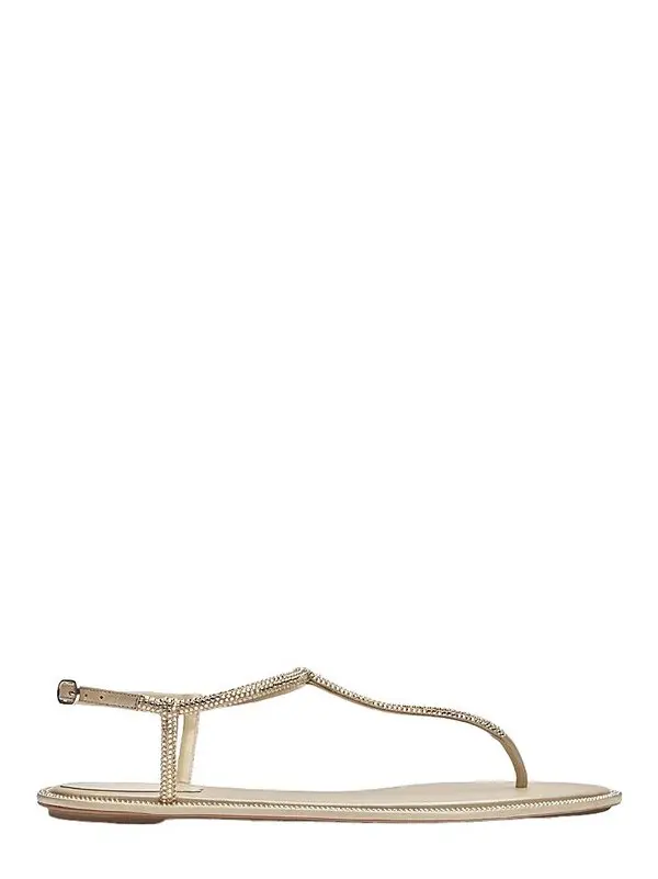 Rene Caovilla Thong Sandals - Beige Satin