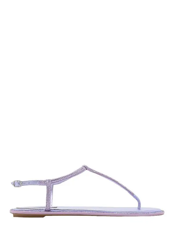 Rene Caovilla Thong Sandals - Violet Satin