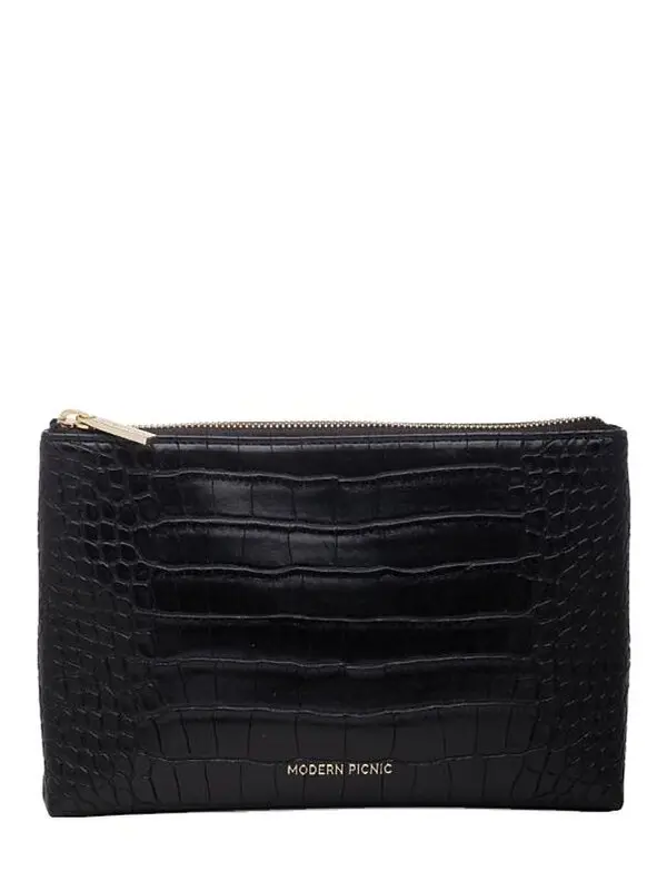 MODERN PICNIC Snacker Pouch - Black Croc