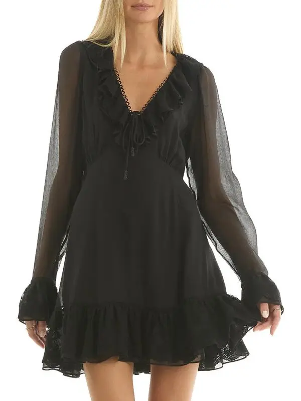 SECRET PON-PON Poet Dress - Black