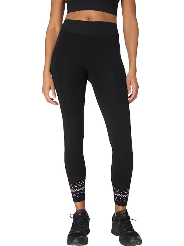 Sweaty Betty Fair Isle Base Layer Leggings - Black Sb Ski Fairsle