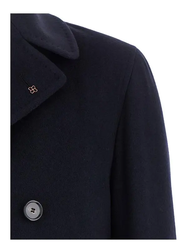Tagliatore Arden Double-breasted Wool And Cashmere Coat - Blue