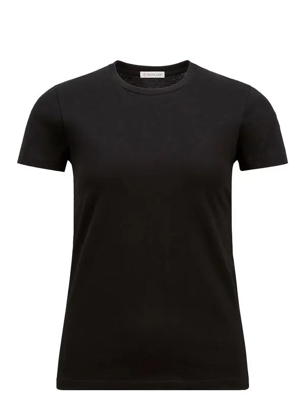 Moncler Logo Patch Cotton Jersey T-shirt - Black