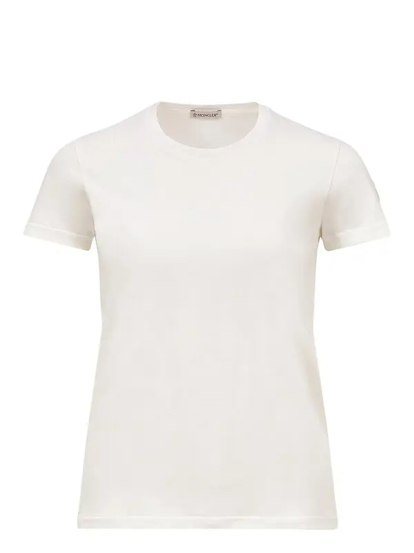Moncler Logo Patch Cotton Jersey T-shirt - White