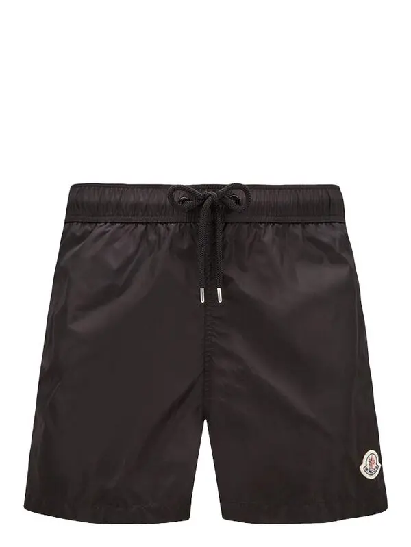 Moncler Logo Patch Swim Shorts - Black