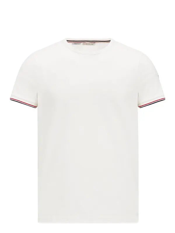 Moncler Tricolor-trimmed Cotton T-shirt - White