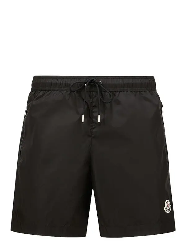 Moncler Logo Patch Swim Shorts - Black