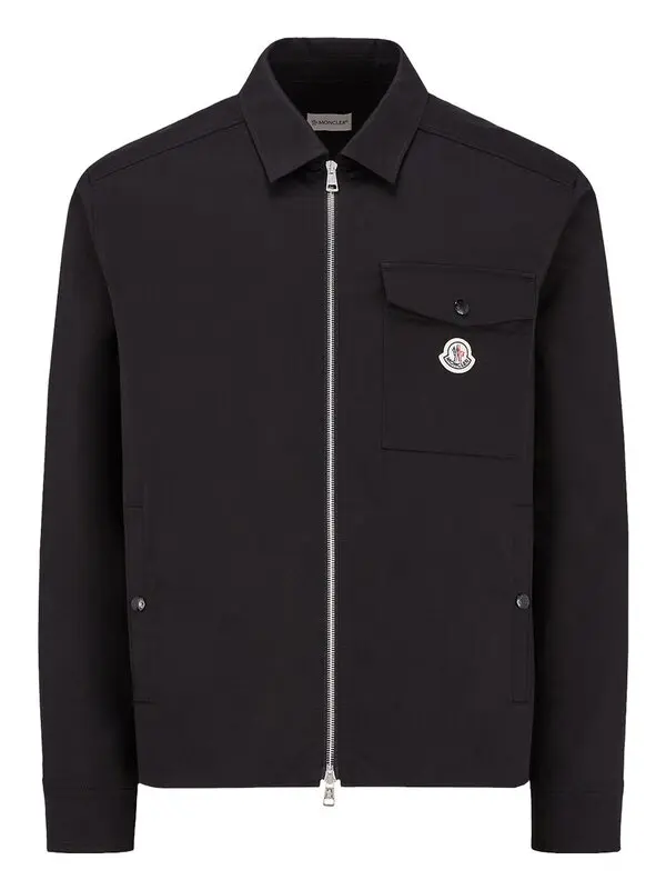 Moncler Cotton Blend Gabardine Shirt Jacket - Black