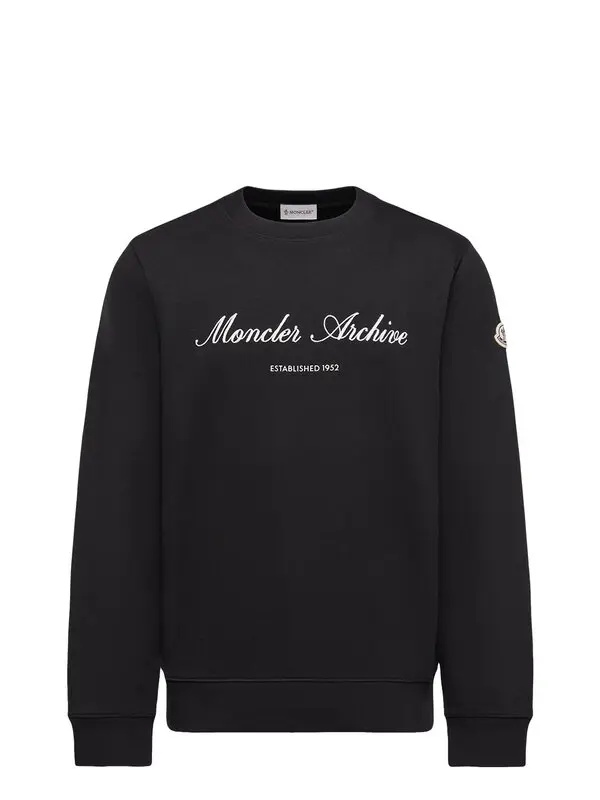 Moncler Cotton Blend Logo Sweatshirt - Black
