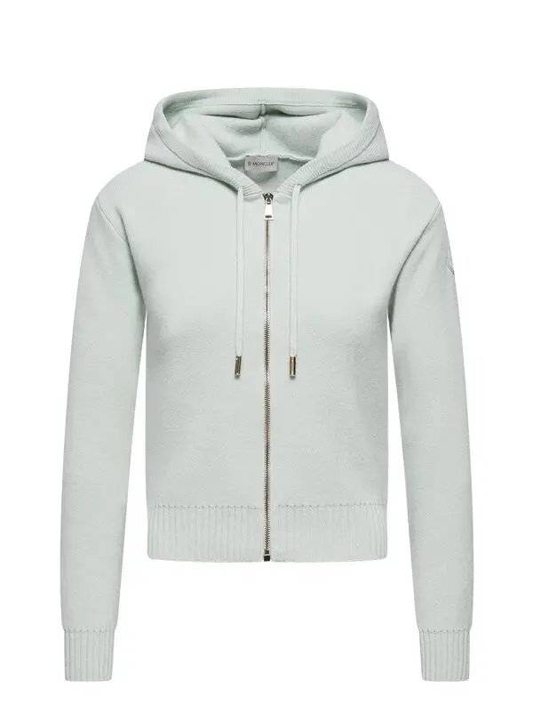 Moncler Cashmere And Wool Zip-up Hoodie - Green