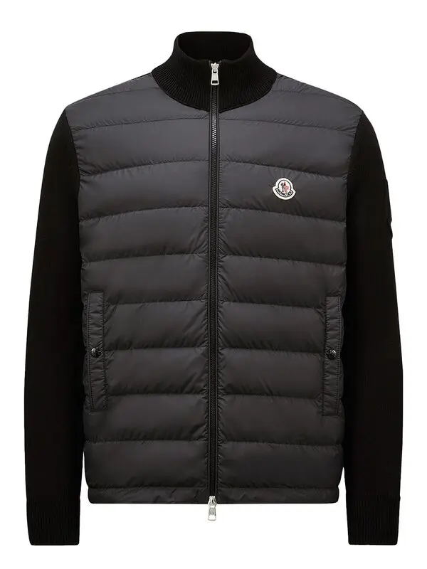 Moncler Padded Zip-up Cotton Cardigan - Black
