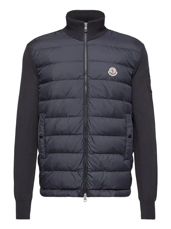 Moncler Padded Zip-up Cotton Cardigan - Blue