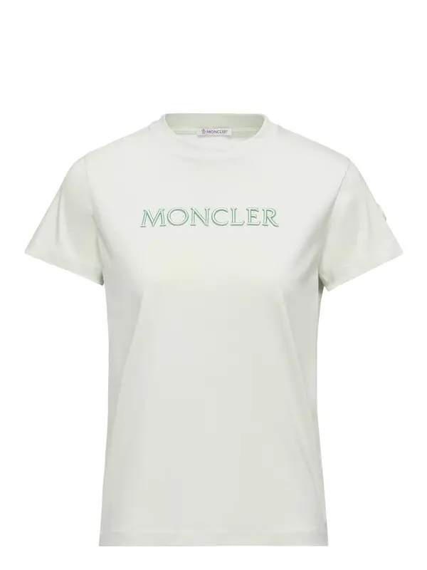 Moncler Embroidered Cotton T-shirt - Green