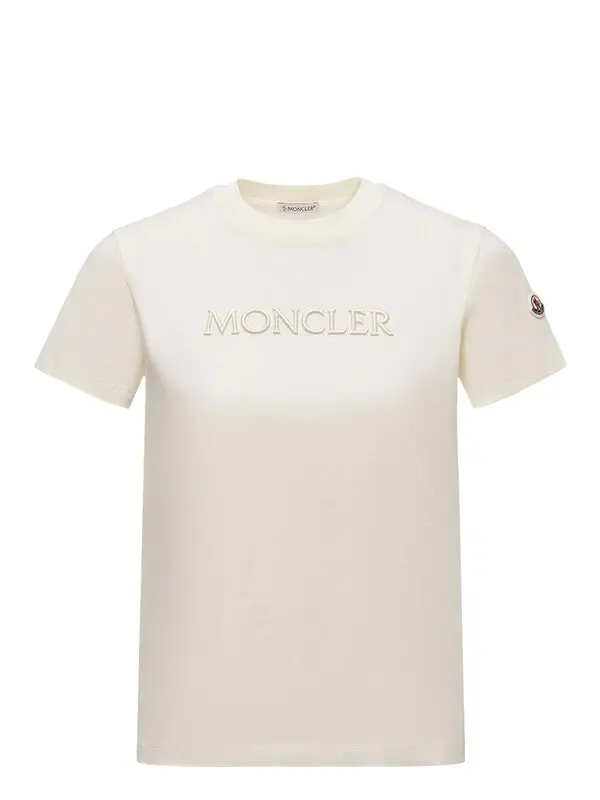 Moncler Embroidered Cotton T-shirt - White
